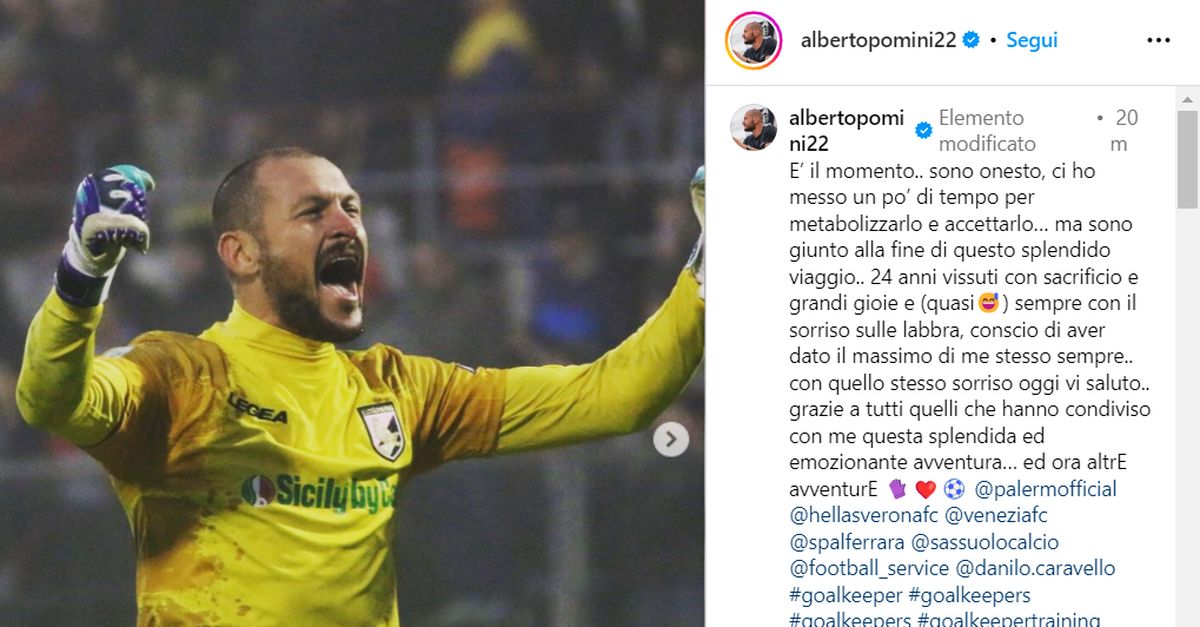 Palermo, l’ex Pomini lascia il calcio giocato: “Ci ho messo un po’ per ...