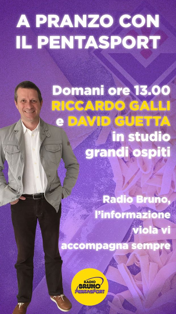 “A Pranzo con il Pentasport”, domani grandi ospiti con David Guetta in studio - Viola News