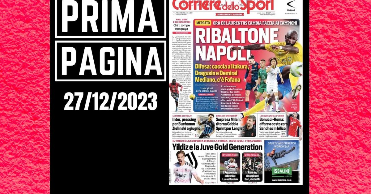 Prima Pagina Corriere Dello Sport “ribaltone Napoli” Pianeta Milan