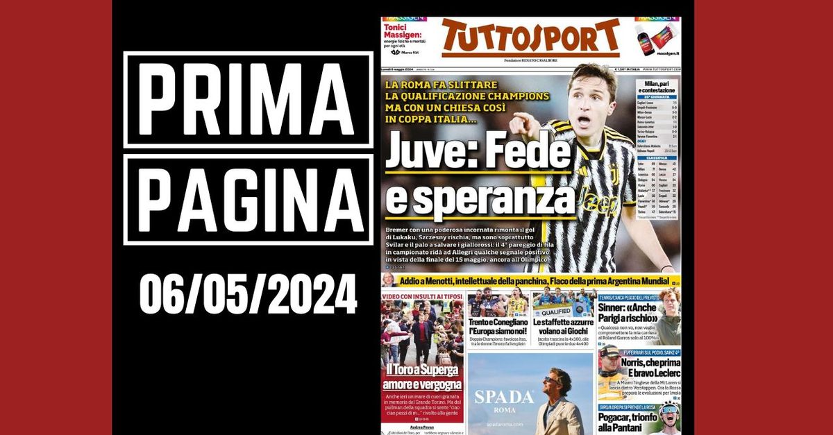 Prima Pagina Tuttosport Juve Fede Chiesa E Speranza Pianeta Milan
