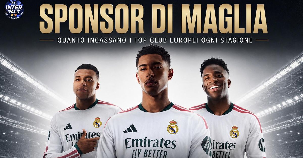 Sponsor di maglia, Real boom: 100 mln! Le cifre di Inter, Milan e ...