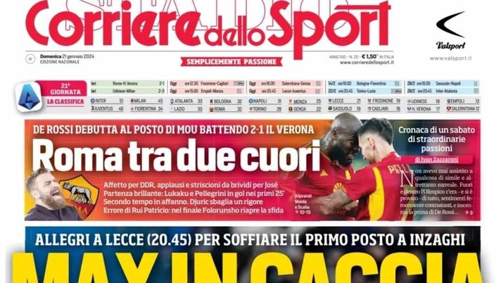 Prima Pagina Corriere Dello Sport “napoli La Sorpresa è Ngonge